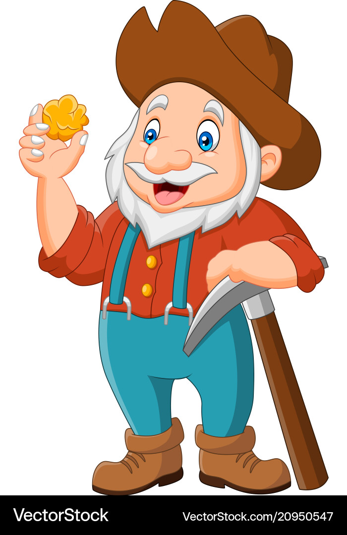 Cartoon gold prospector Royalty Free Vector Image