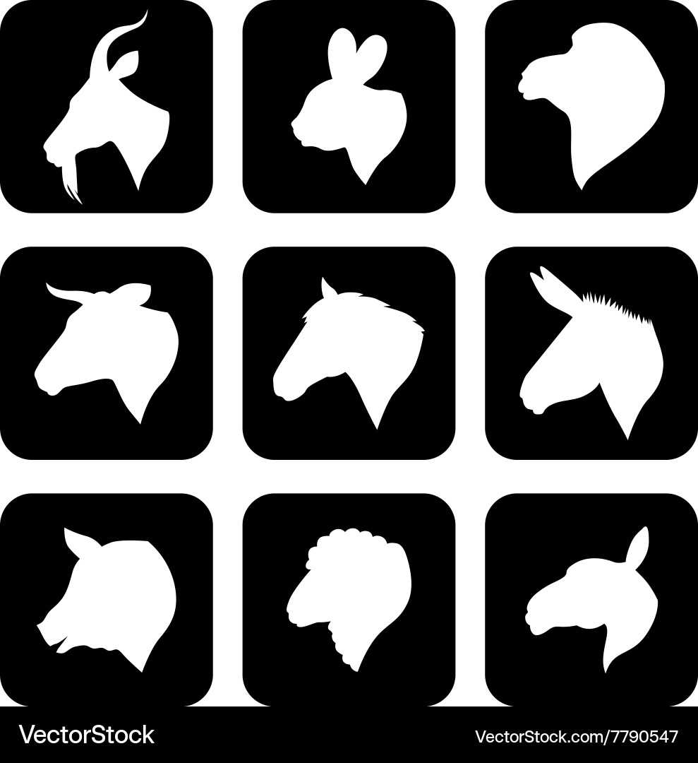 Farm animal negative Royalty Free Vector Image