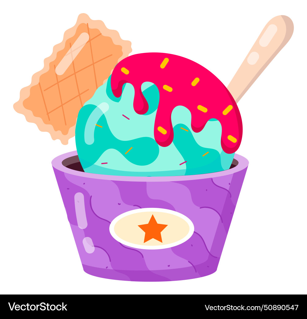 Frozen desserts flat style stickers Royalty Free Vector