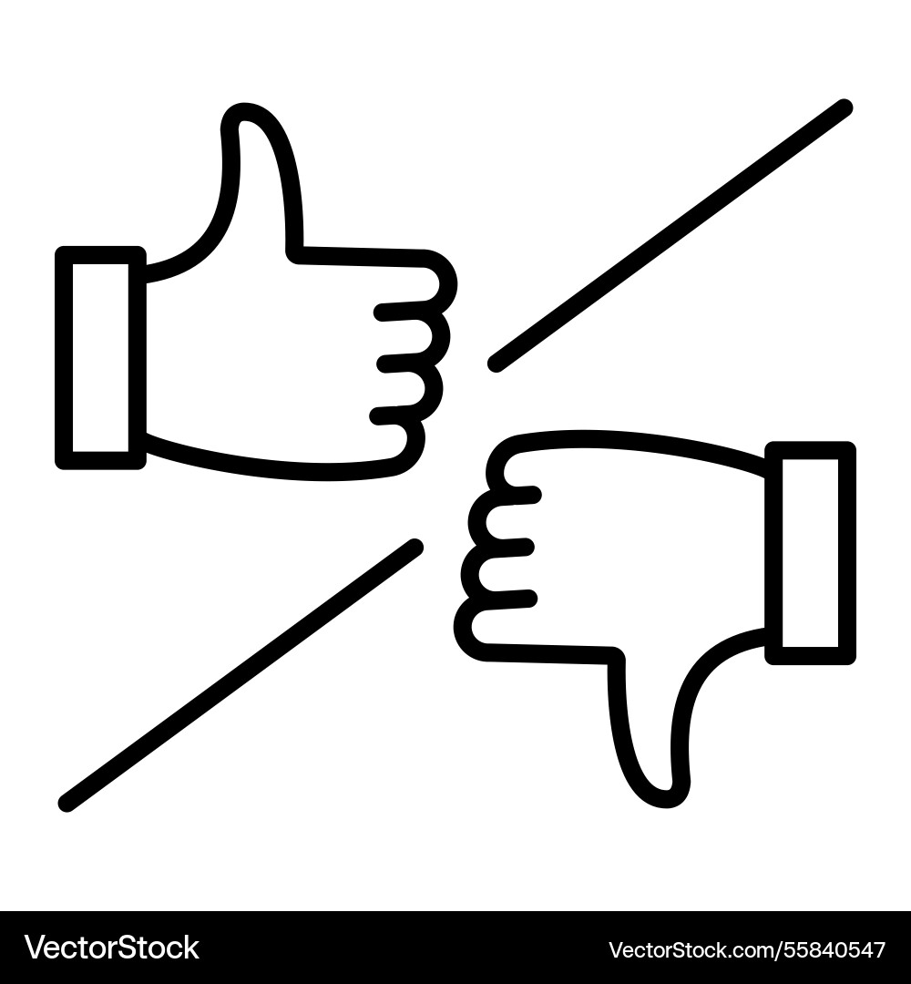 Good vs bad line icon Royalty Free Vector Image