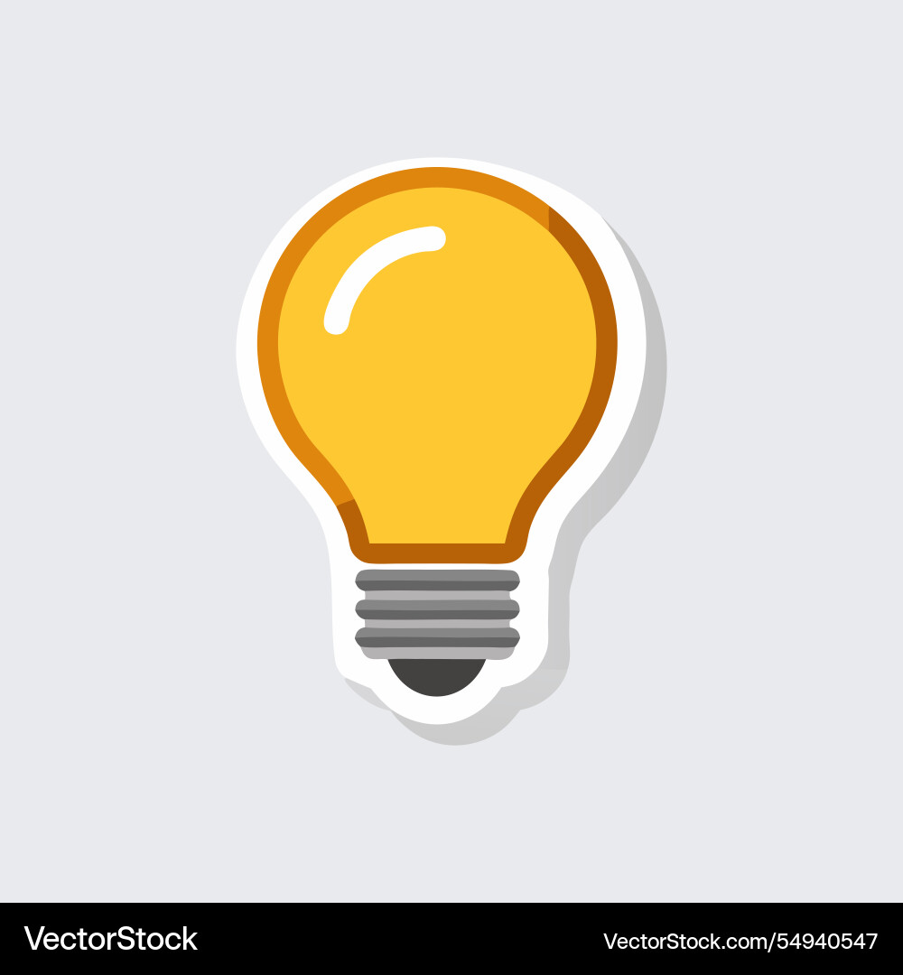 Light bulb texture sticker isolated flat on white Vector Image