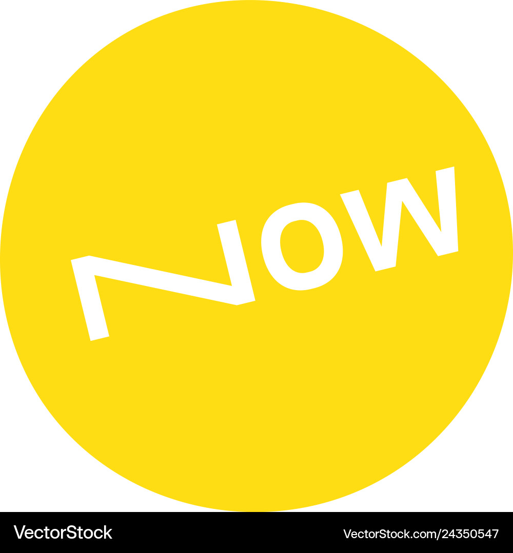 Now label on white Royalty Free Vector Image - VectorStock