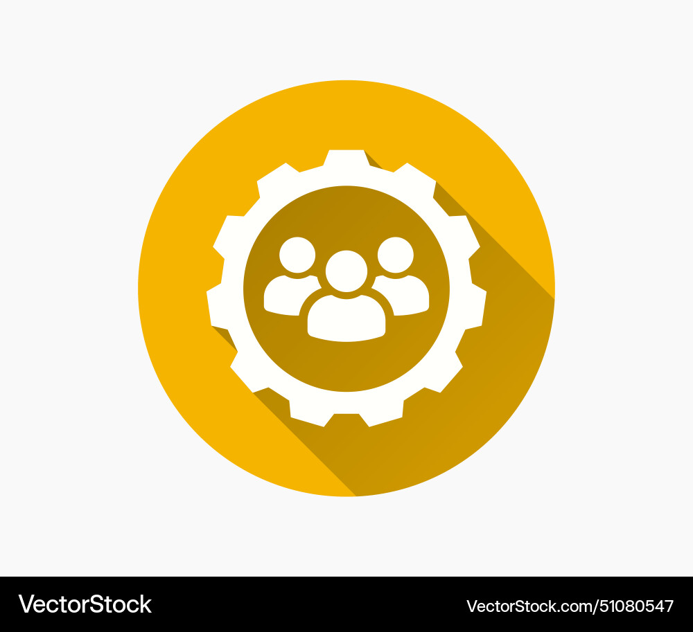 Team building flat icon with long shadow Vector Image