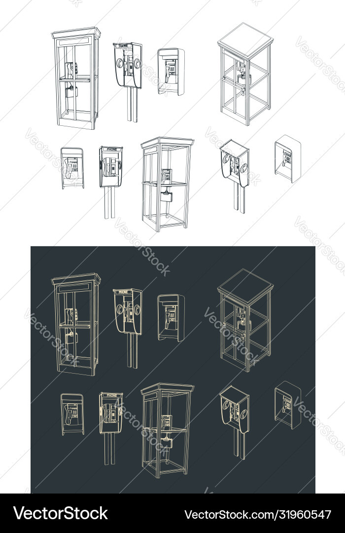 Telephone booths set Royalty Free Vector Image