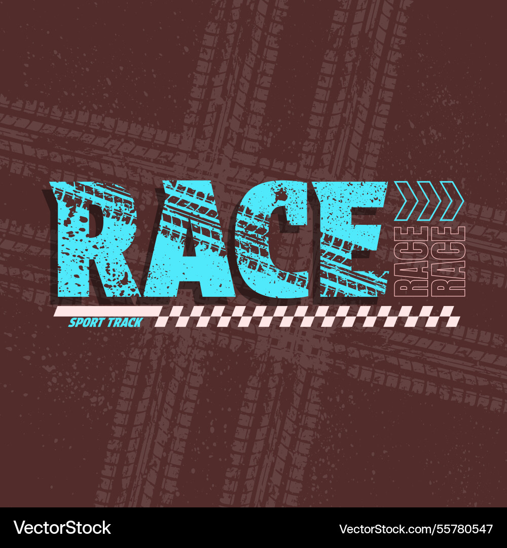 Tire track text race wallpaper Royalty Free Vector Image