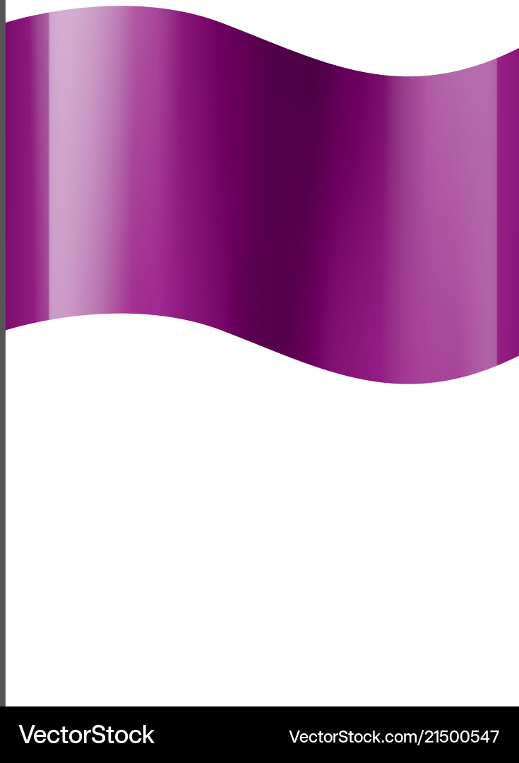 Waving the purple flag on a white background Vector Image