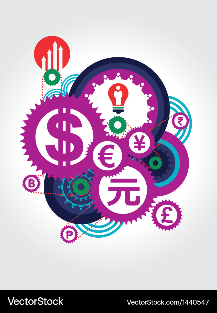 World currency symbol concept Royalty Free Vector Image