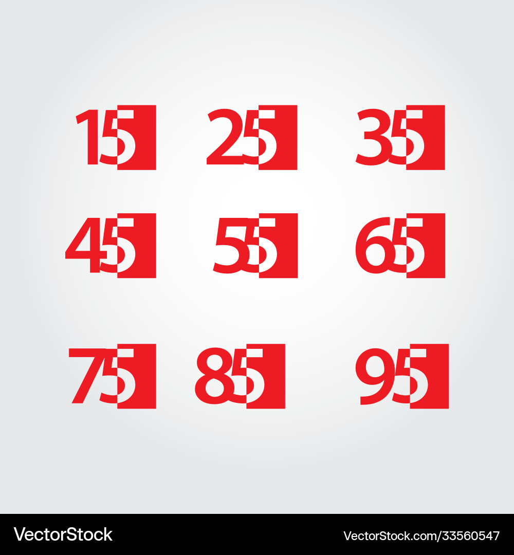 Year anniversary set template design Royalty Free Vector