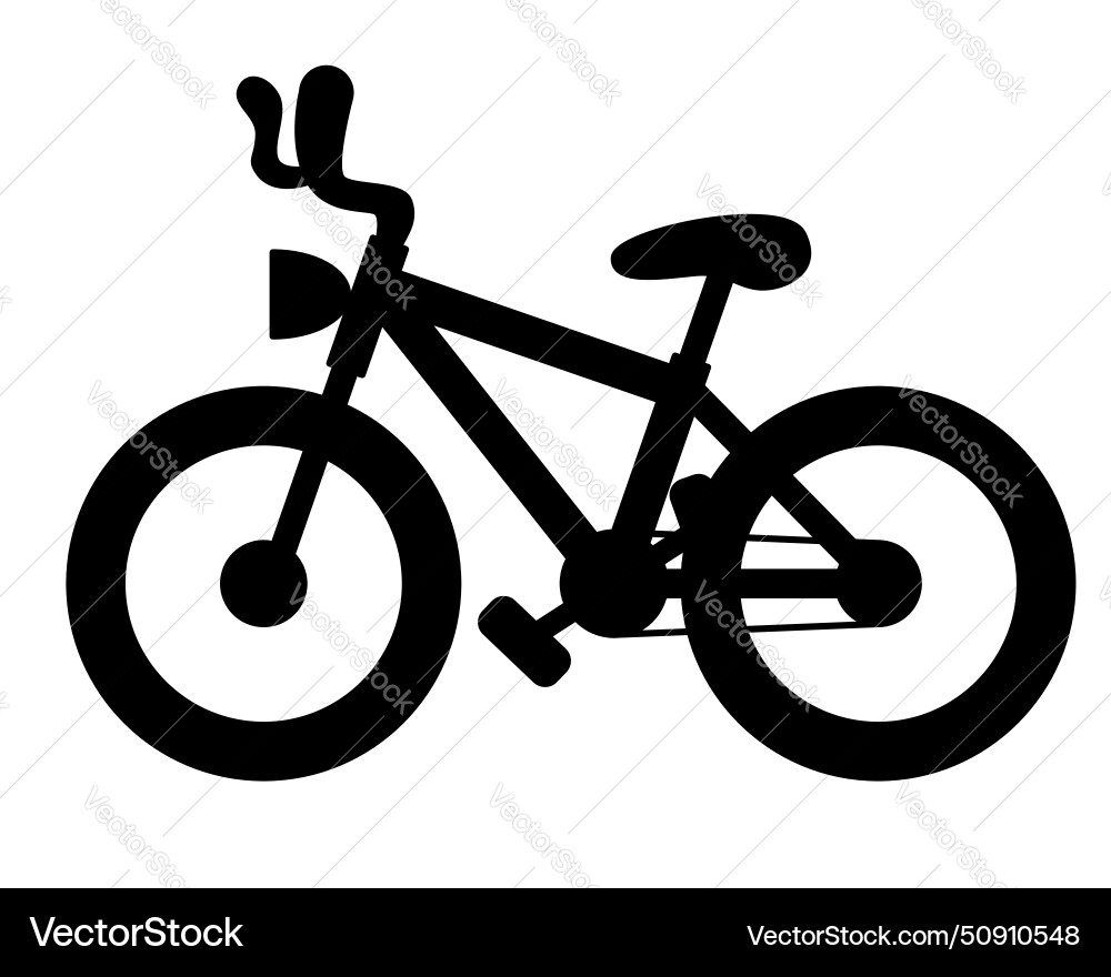 Bicycle - black and white cartoon Royalty Free Vector Image