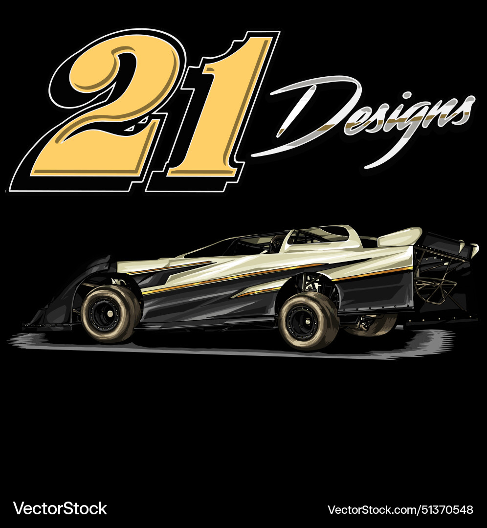 Brown drag racing car with yellow strip Royalty Free Vector