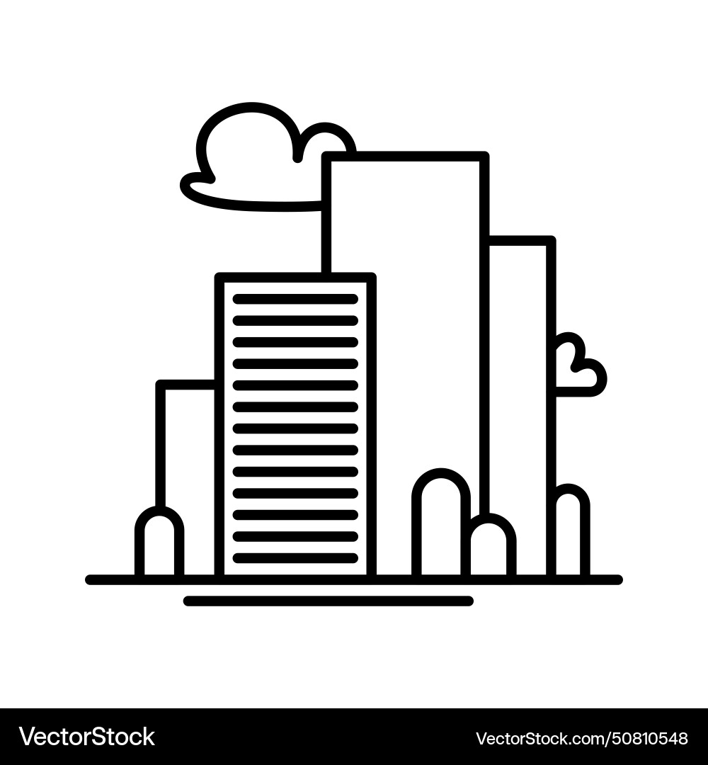 City buildings line icon office building Vector Image