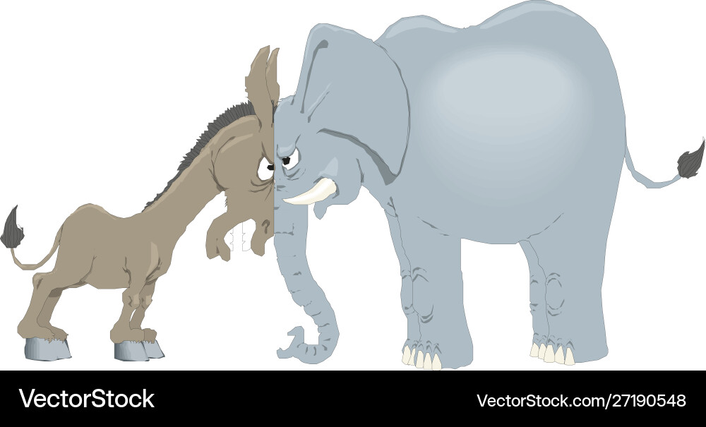 Donkey vs. Elephant - Political Symbols Royalty Free Vector