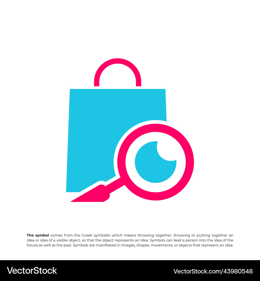 Find shop logo search design concept Royalty Free Vector