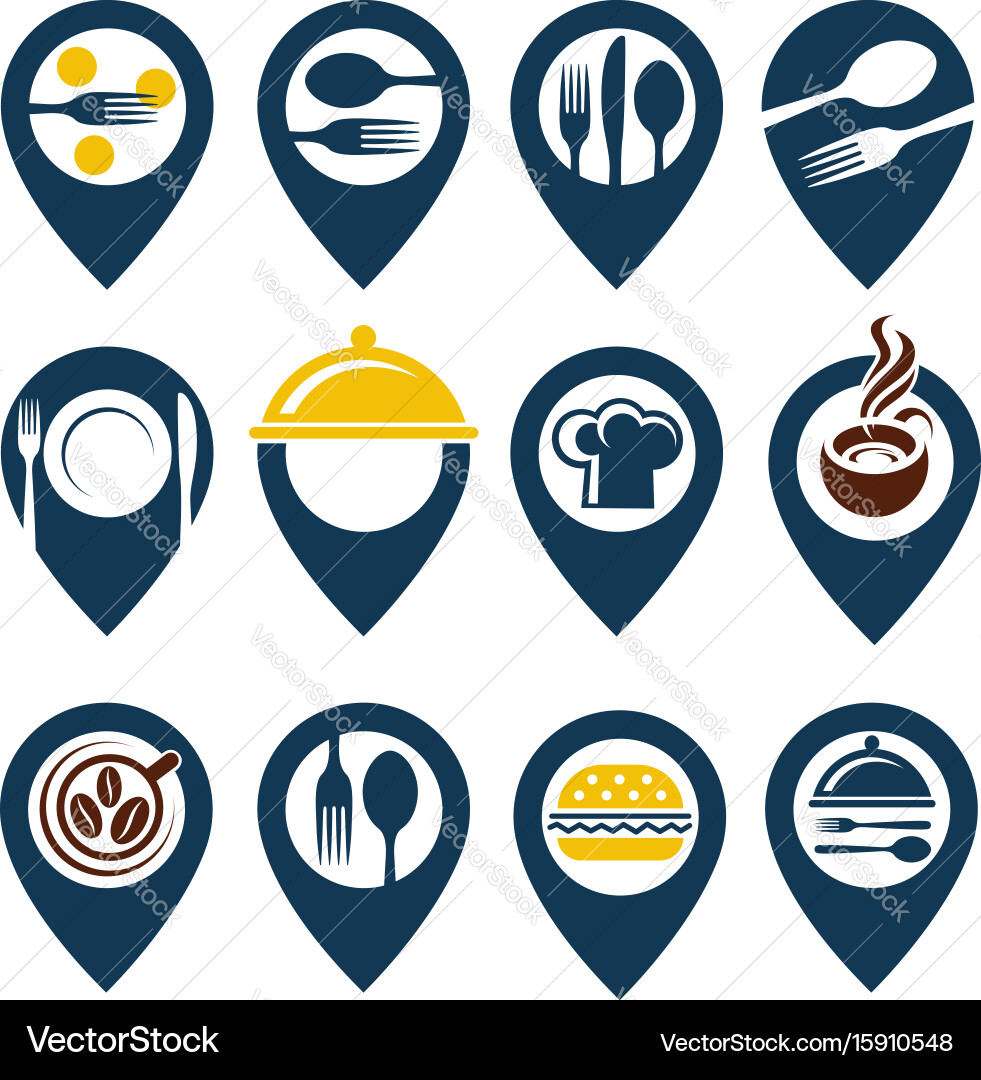Food point set Royalty Free Vector Image - VectorStock