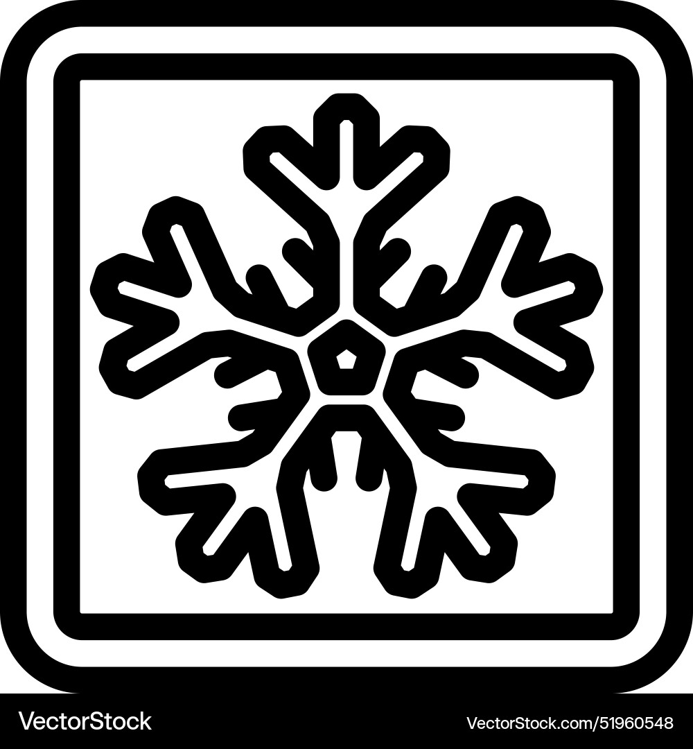 Keep refrigerated product label warning line icon Vector Image