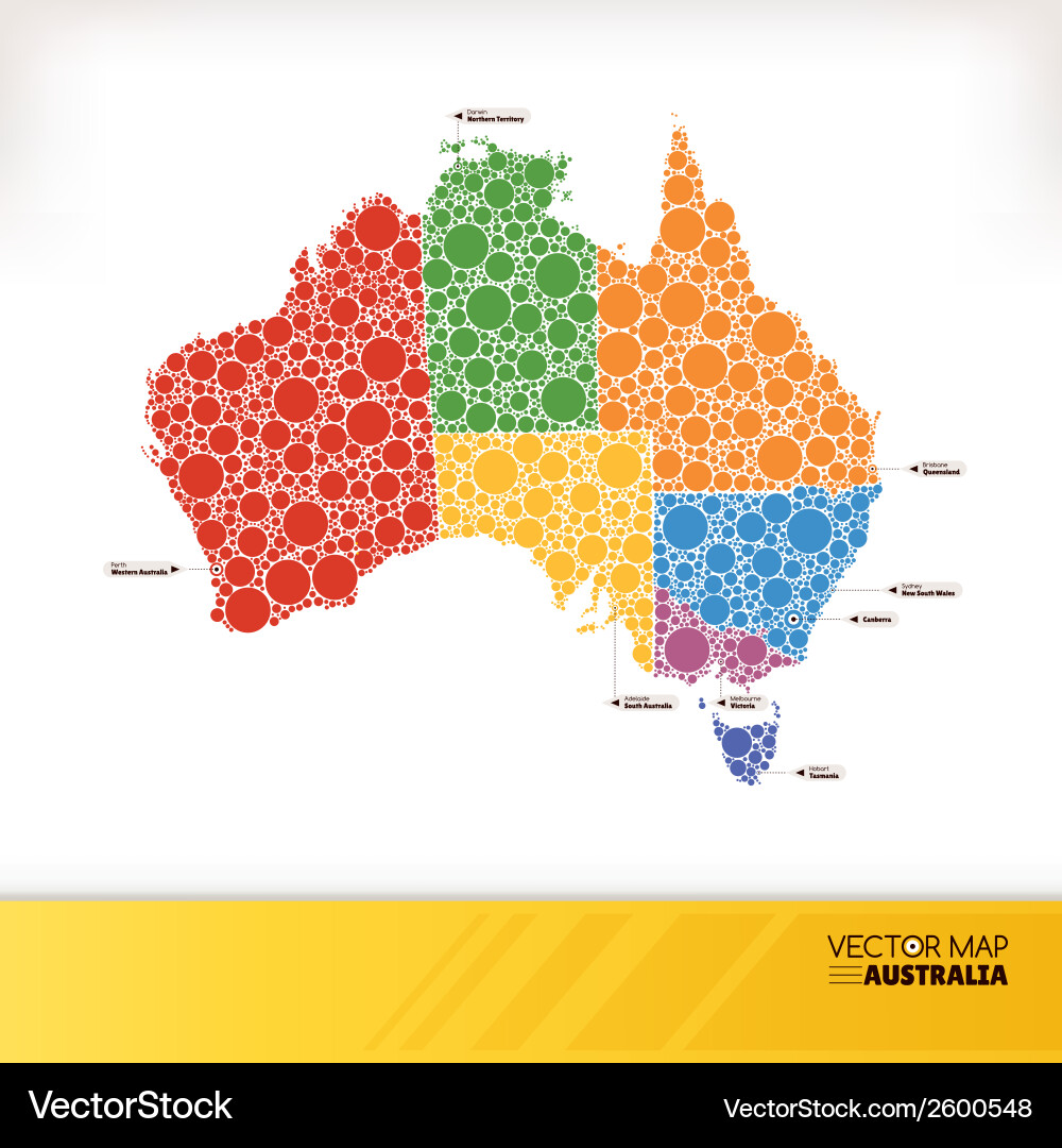 Map of australia Royalty Free Vector Image - VectorStock