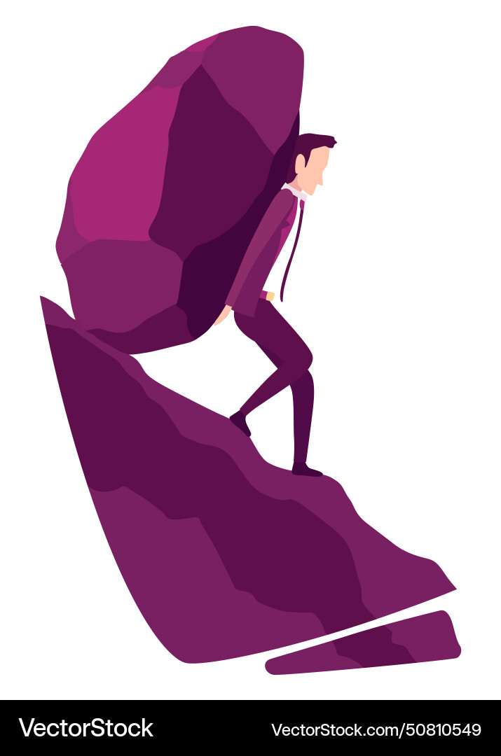 Businessman with boulder Royalty Free Vector Image