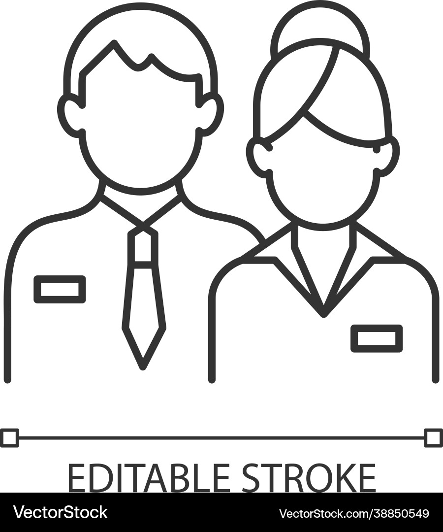 Company staff linear icon Royalty Free Vector Image