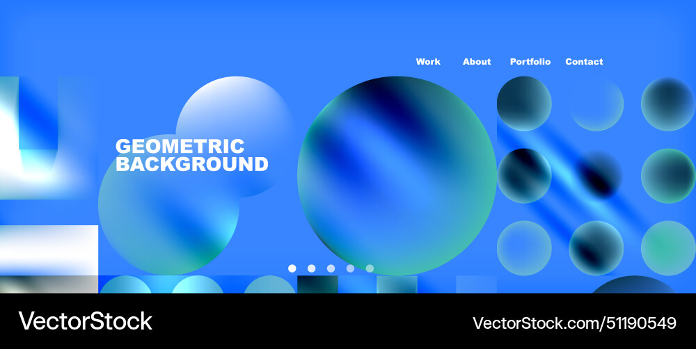 Electric blue circles and squares on a blue Vector Image