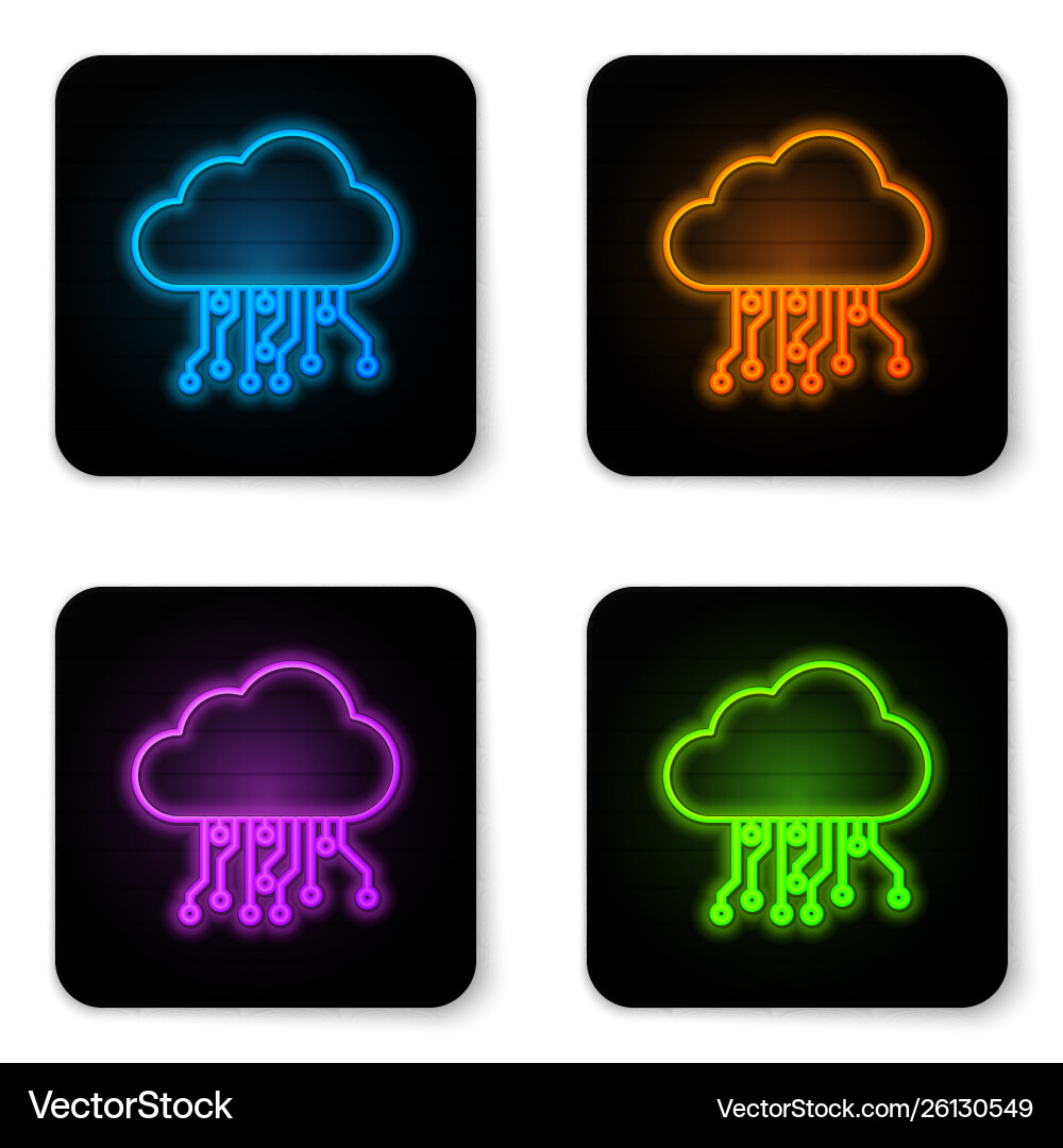 Glowing neon internet things icon isolated Vector Image