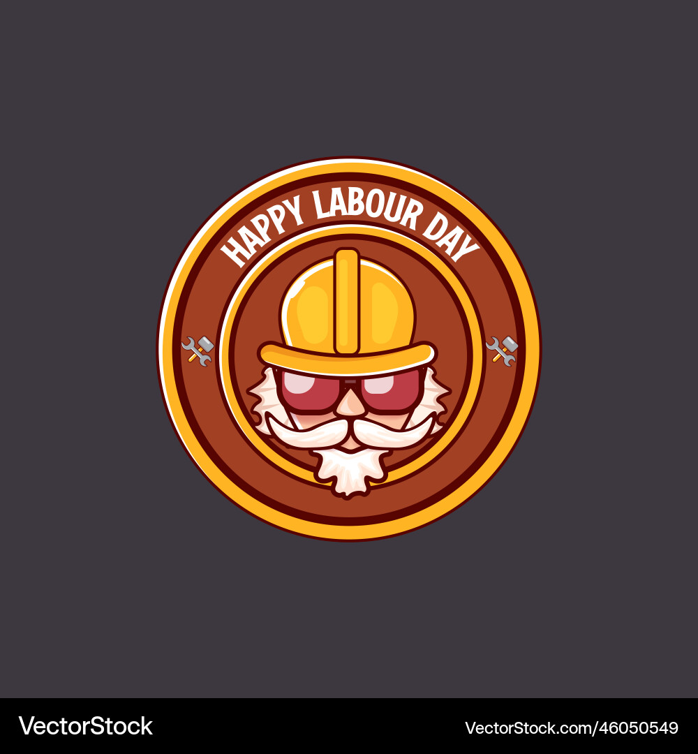 Happy labour day logo label or stamp Royalty Free Vector