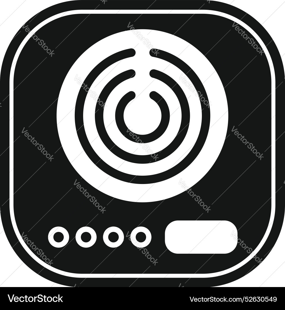 Induction cooker icon showing touch control panel Vector Image