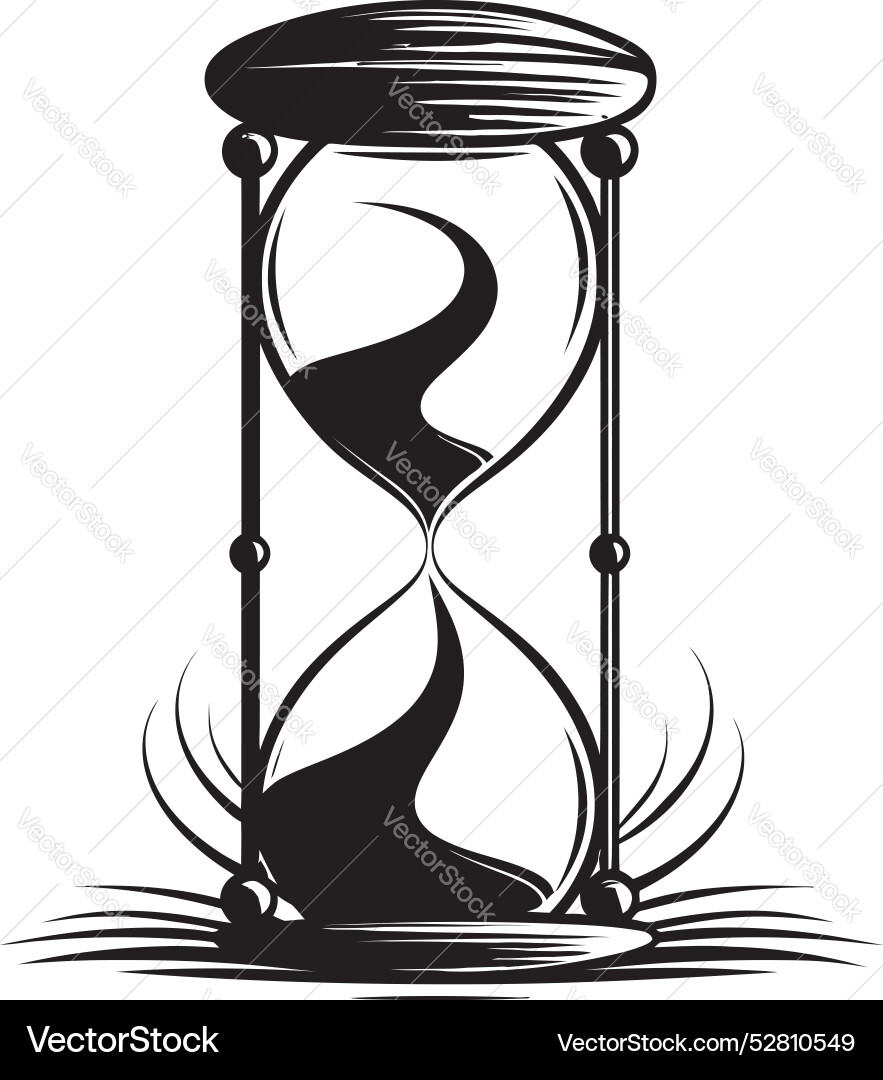 Inkwell sands hourglass logo emblem timekeepers Vector Image
