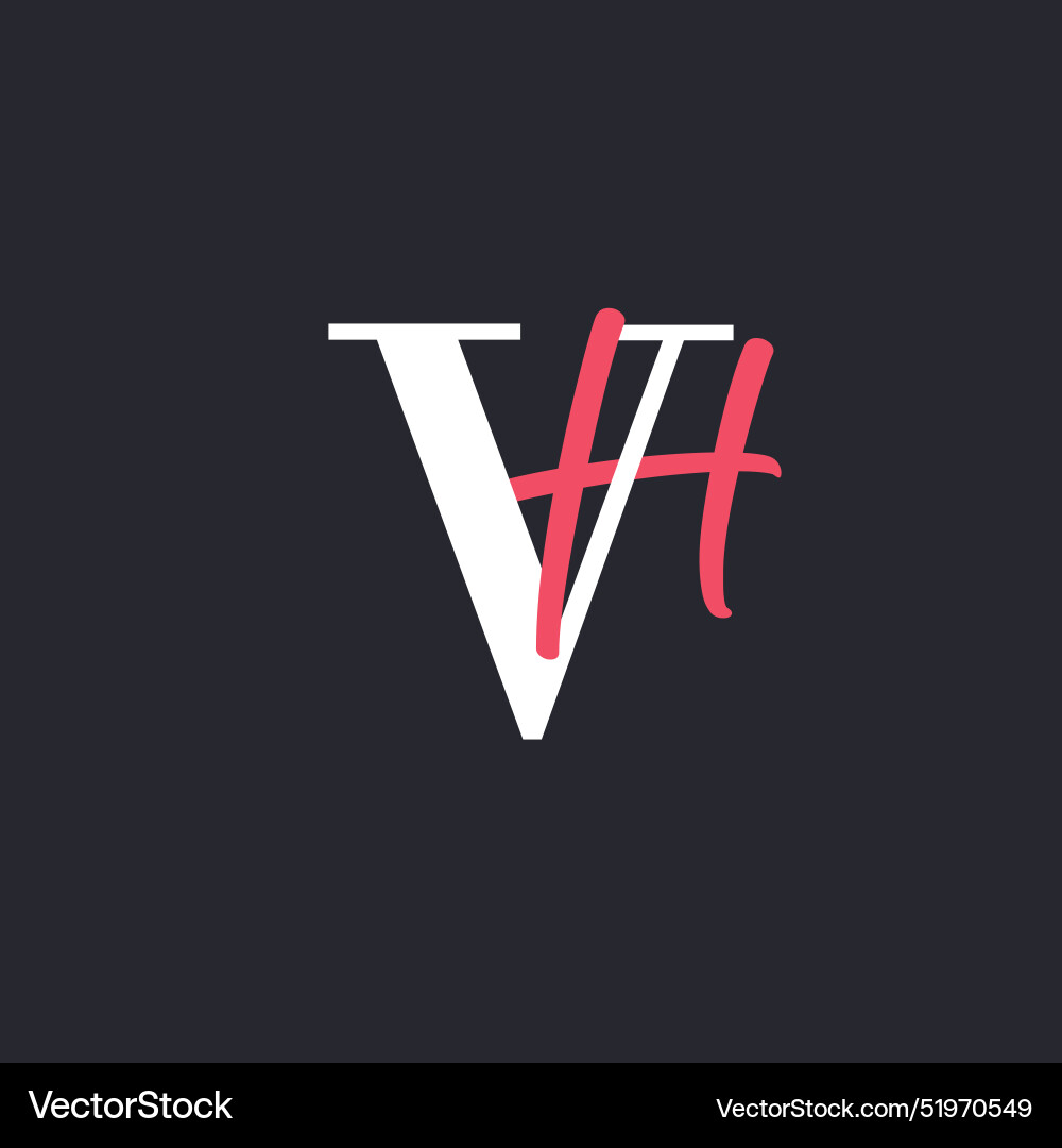 Letter vh logo perfectly blended initials Vector Image