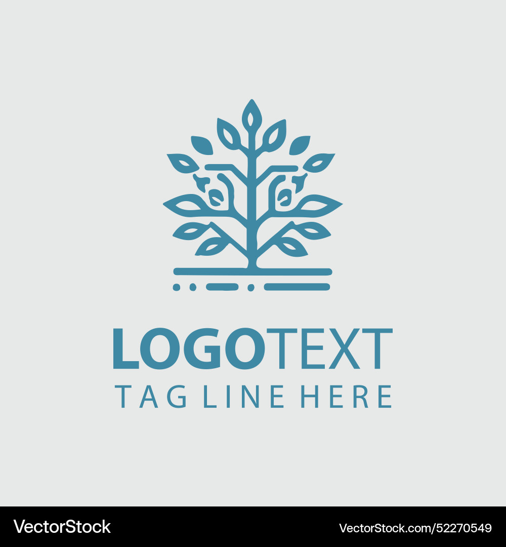 Linear tree logo Royalty Free Vector Image - VectorStock