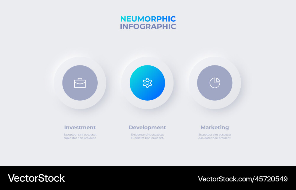 Neumorphic infographic timeline design template Vector Image
