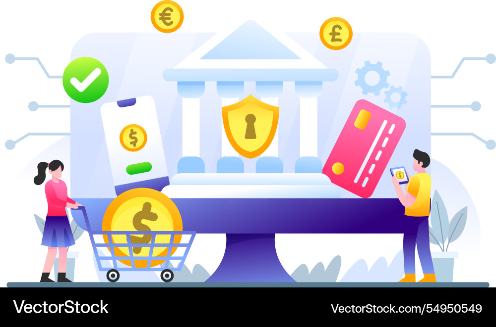 Online bank web security Royalty Free Vector Image