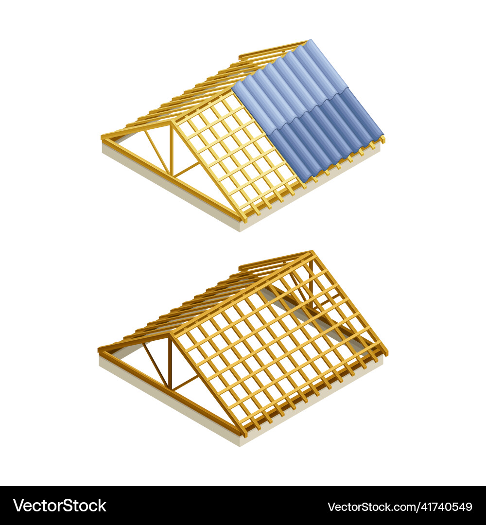 Roofing construction and repair roof frame Vector Image