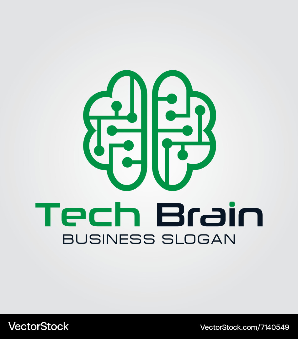 Technology brain logo Royalty Free Vector Image
