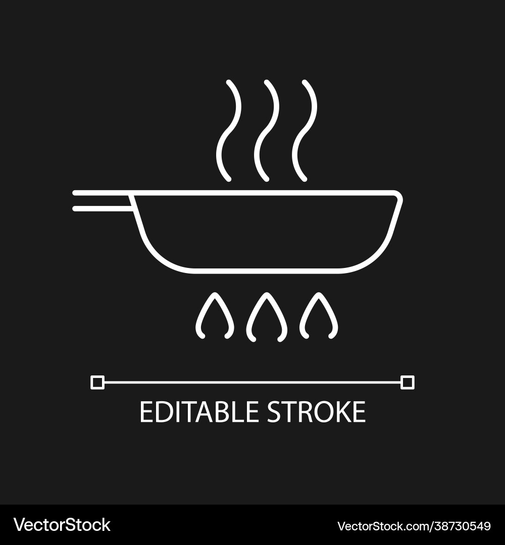 White Fry Pan Icon - Kitchenware Royalty Free Vector Image