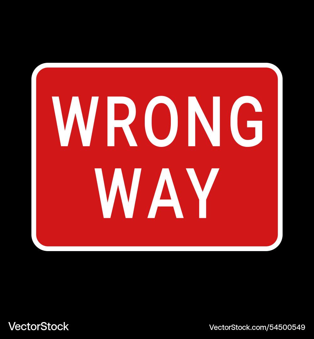 Wrong way red sign Royalty Free Vector Image - VectorStock