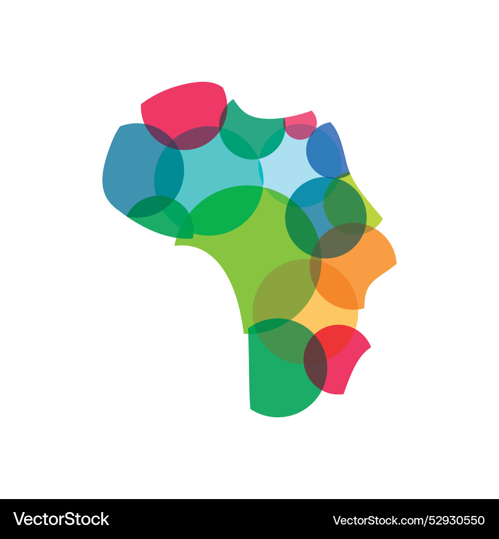 Abstract african continent map logo template Vector Image