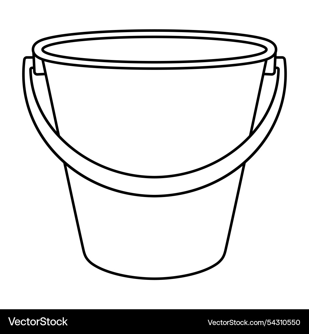 Bucket outline Royalty Free Vector Image - VectorStock