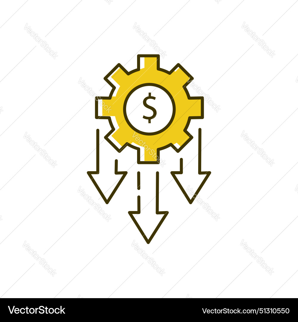 Cost reduction icon design Royalty Free Vector Image