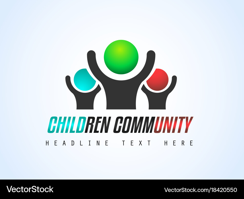 Creative children community logo design for brand Vector Image