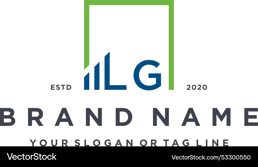 Creative letter lg square logo finance design Vector Image