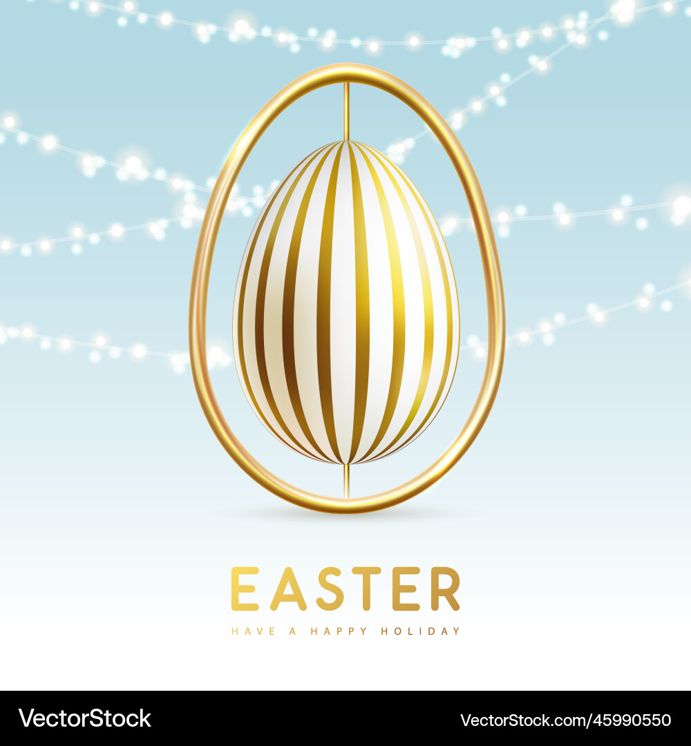 Golden Easter Lights Background Royalty Free Vector Image