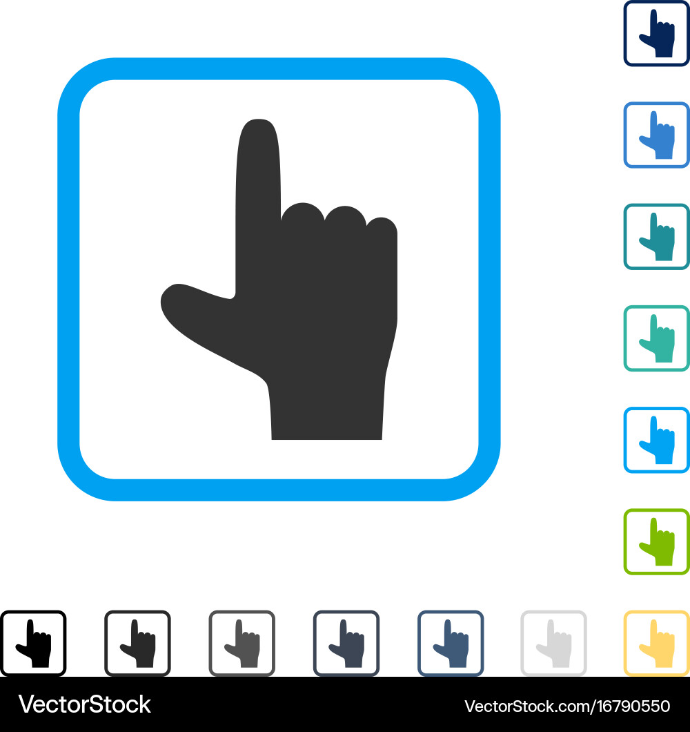 Hand pointer up framed icon Royalty Free Vector Image