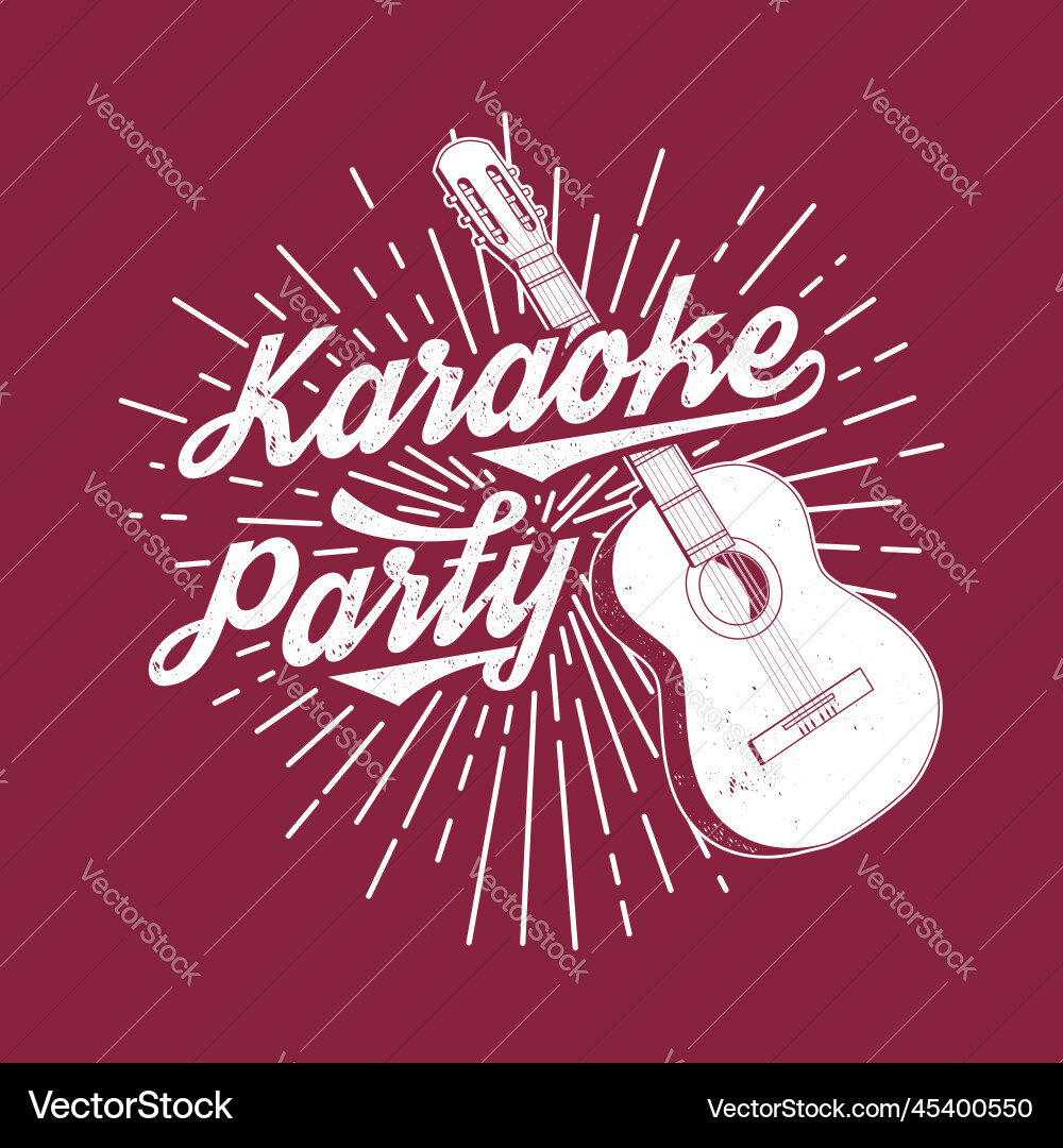 Karaoke party poster banner retro classical Vector Image