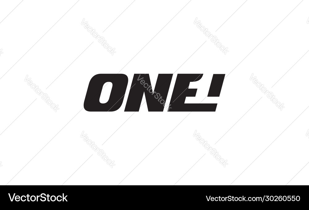 ONE Wordmark Logo Concept Royalty Free Vector Image