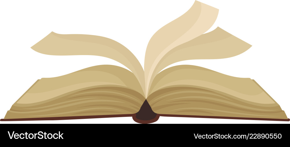 Opened book with pages fluttering Royalty Free Vector Image
