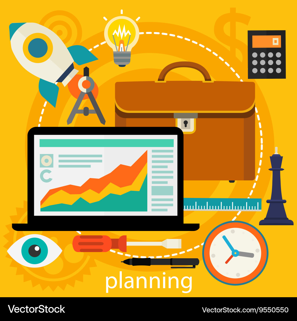 Planning concept Royalty Free Vector Image - VectorStock