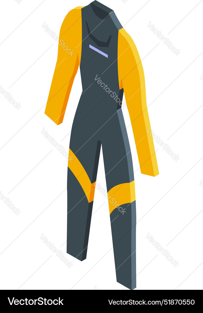 Professional diving suit isometric icon for design