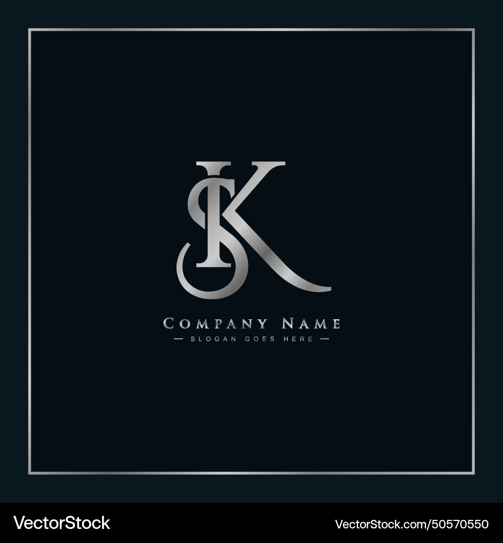 Sk minimal logo - simple business Royalty Free Vector Image