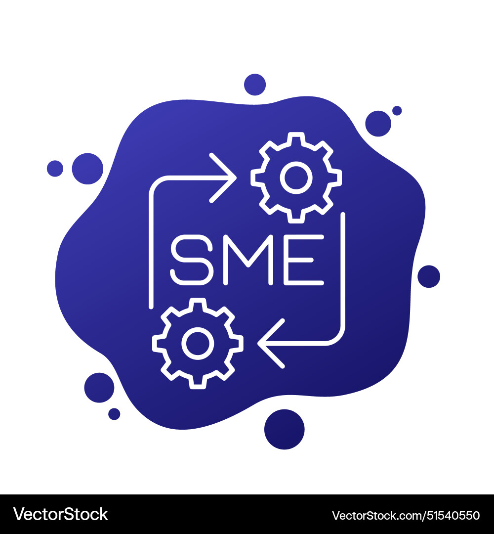 Sme icon with gears line design Royalty Free Vector Image