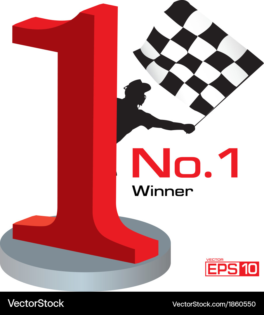 Trophy winner number 1 Royalty Free Vector Image